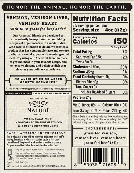 Buy Grass-fed Ground Venison Ancestral Meat – Force of Nature Meats