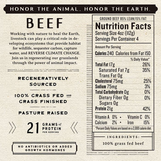 Buy 100% Grass-fed and Finished Regenerative Ground Beef – Force of ...